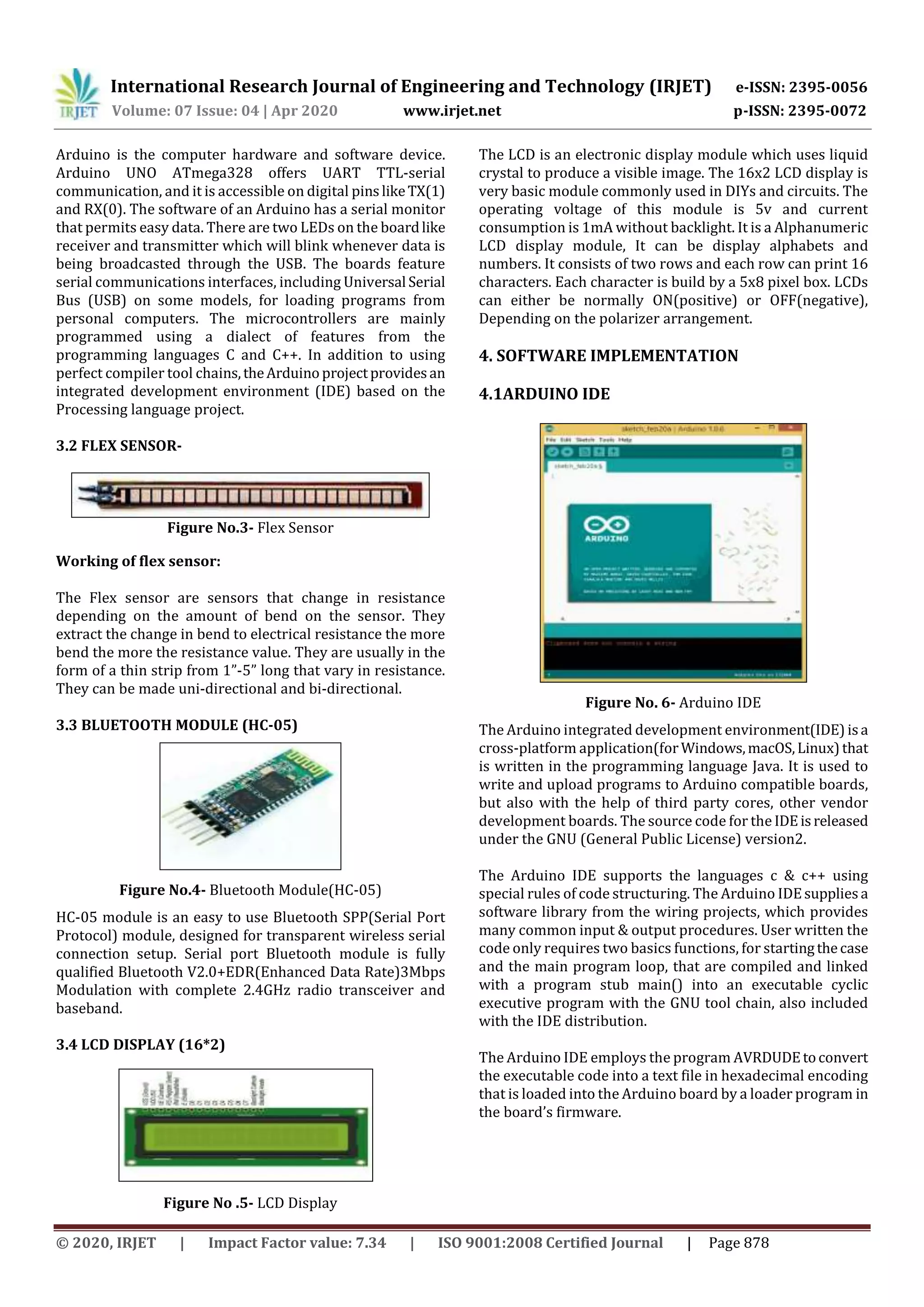 IRJET - Sign Language to Speech Conversion Gloves using Arduino and Flex Sensors. | PDF ...