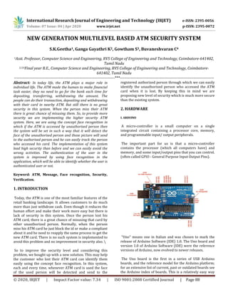 IRJET- New Generation Multilevel based Atm Security System | PDF
