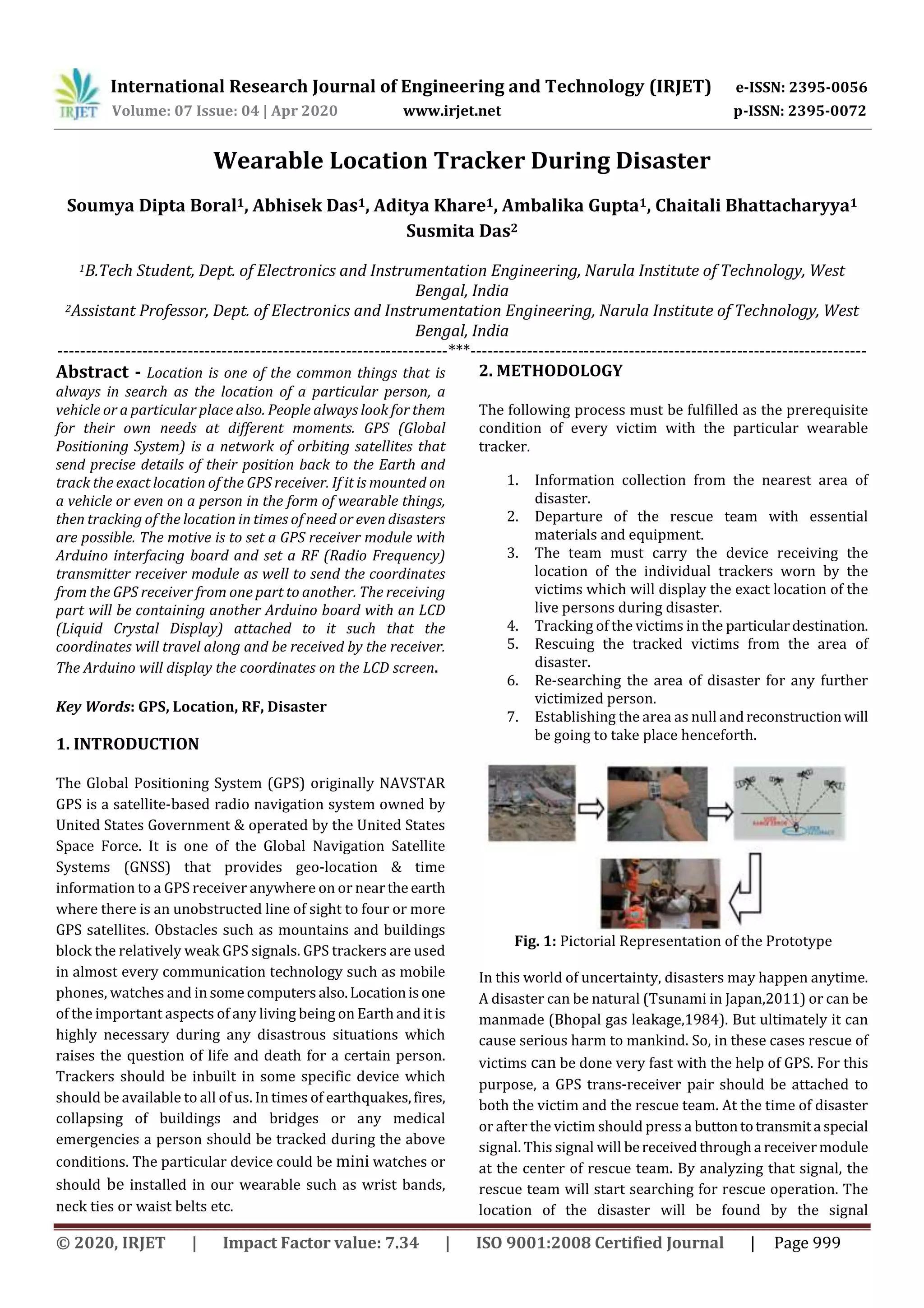 IRJET - Wearable Location Tracker During Disaster | PDF