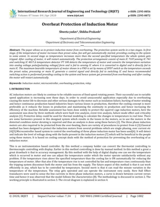 IRJET - Overheat Protection of Induction Motor | PDF