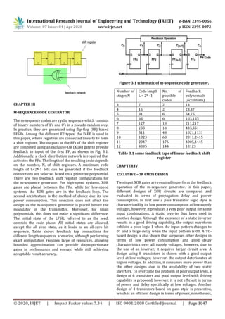 IRJET - Low Power M-Sequence Code Generator using LFSR for Body Sensor Node Applications | PDF