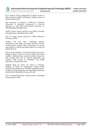 IRJET - Low Power M-Sequence Code Generator using LFSR for Body Sensor ...