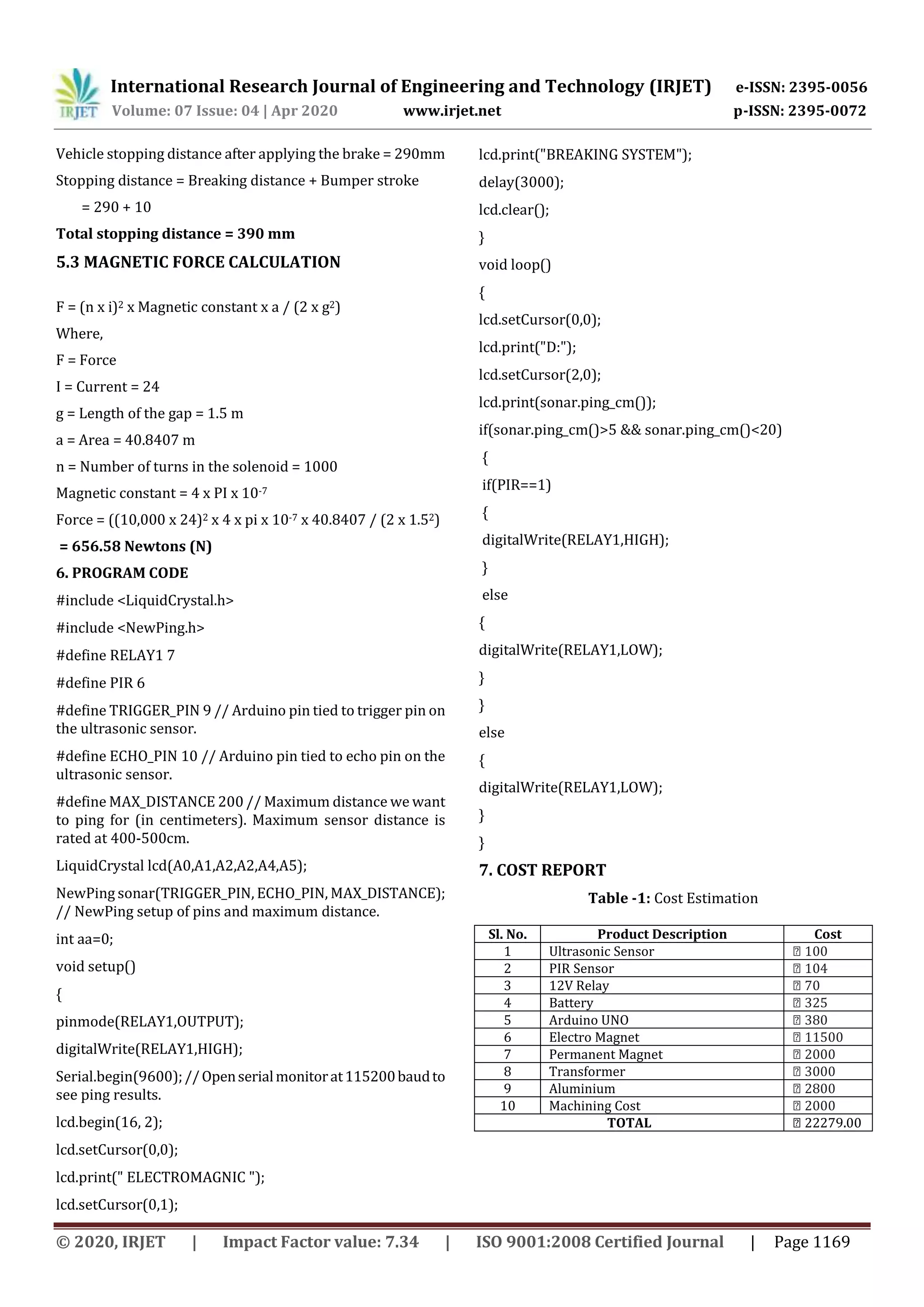 IRJET - Electromagnetic Accident Avoiding System | PDF