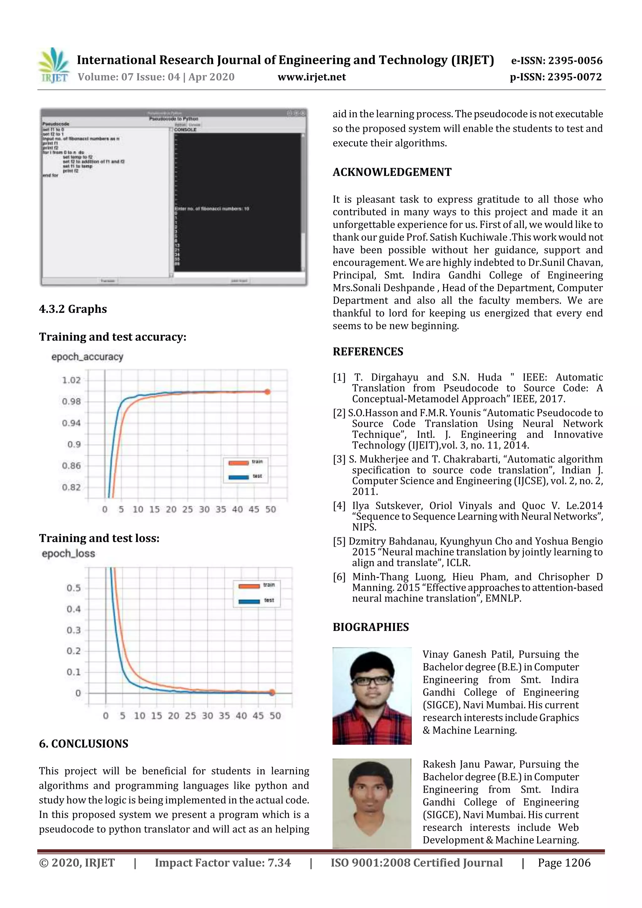Irjet Pseudocode To Python Translation Using Machine Learning Pdf