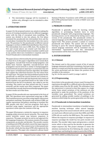 IRJET - Pseudocode to Python Translation using Machine Learning | PDF