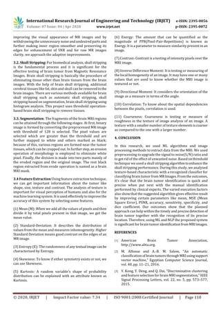 IRJET- Brain Tumor Detection using Image Processing, ML & NLP | PDF