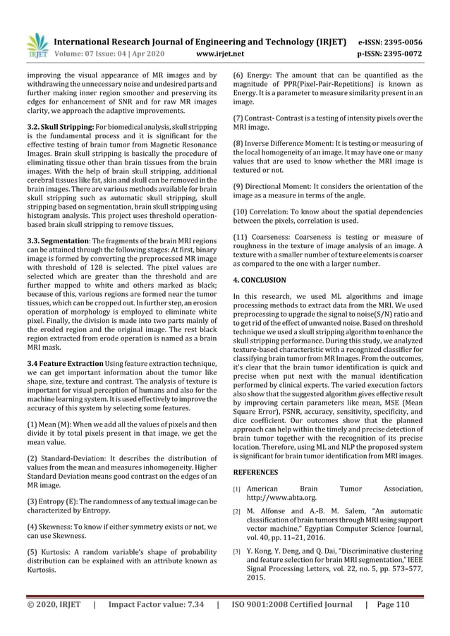 Irjet Brain Tumor Detection Using Image Processing Ml And Nlp Pdf