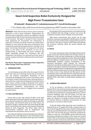 IRJET - Smart Grid Inspection Robot Exclusively Designed for High Power ...