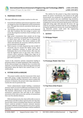 IRJET - Smart Grid Inspection Robot Exclusively Designed for High Power ...