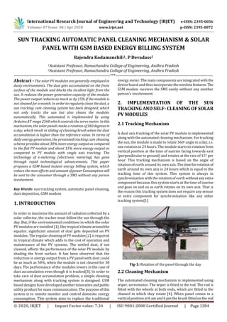 IRJET - Sun Tracking Automatic Panel Cleaning Mechanism & Solar Panel ...