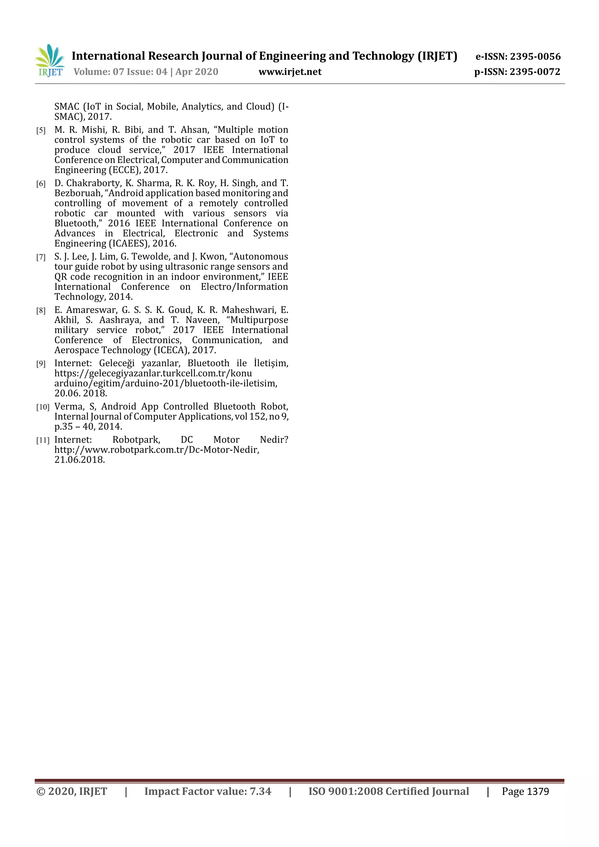 IRJET - Android Controlled Surveillance Robot with Obstacle Detection using Arduino | PDF