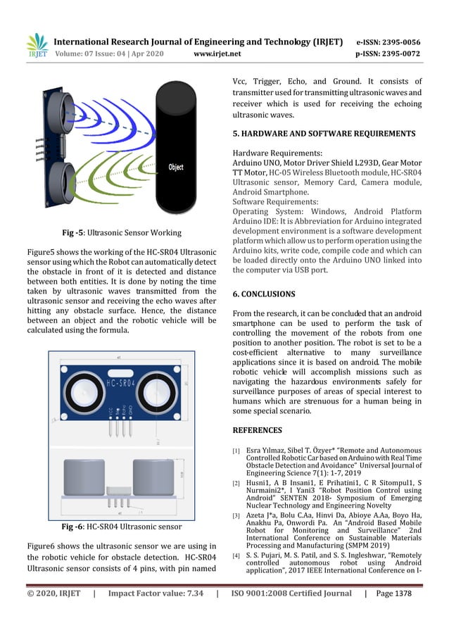IRJET - Android Controlled Surveillance Robot with Obstacle Detection using Arduino | PDF