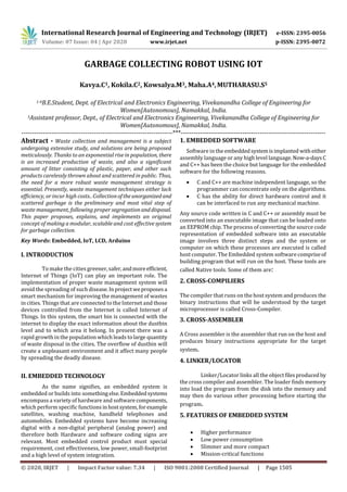 IRJET - Garbage Collecting Robot using IoT | PDF