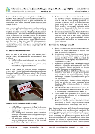 IRJET - Netflix - The Turnaround Story | PDF