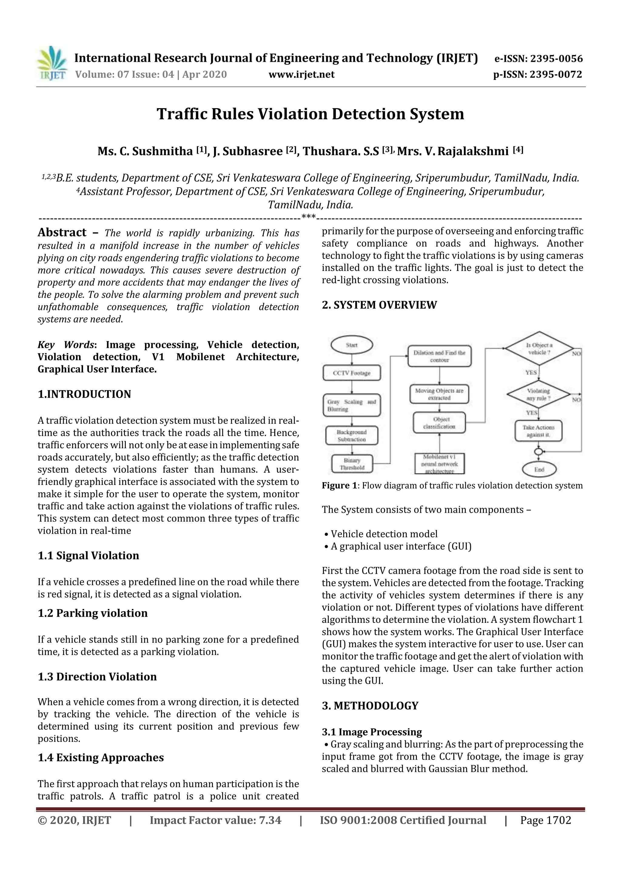 IRJET - Traffic Rules Violation Detection System | PDF