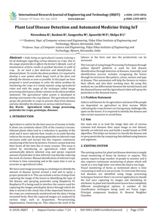 IRJET - Plant Leaf Disease Detection and Automated Medicine using IoT | PDF | Agriculture ...