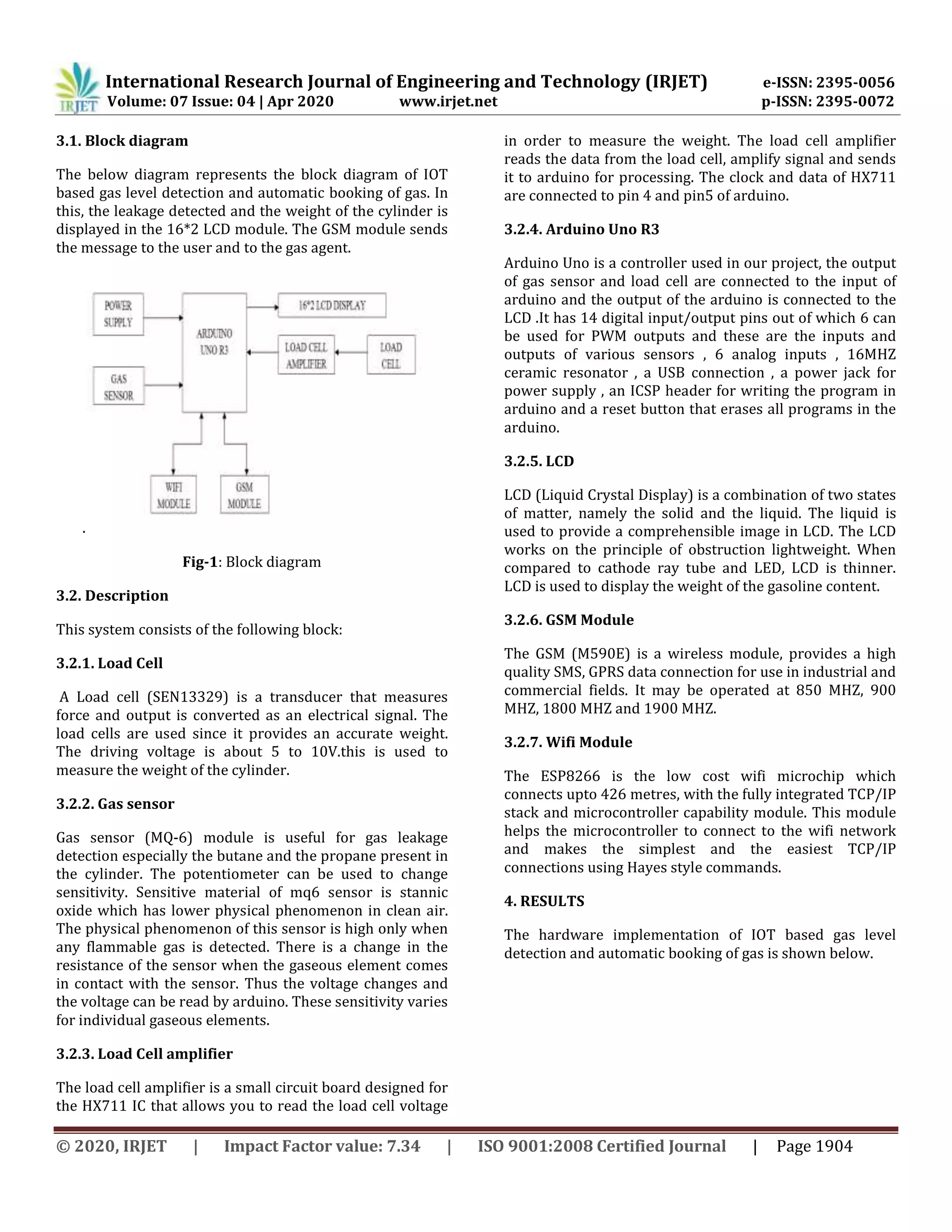 IRJET - IoT based Gas Level Detection and the Automatic Booking of the ...