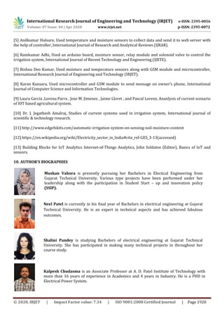 IRJET - IoT based Smart Irrigation System | PDF