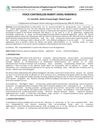 IRJET - Voice Controlled Robot using NodeMCU | PDF