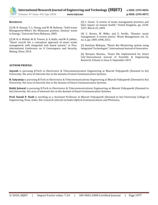 IRJET - Smart Garbage Monitoring System using NodeMCU | PDF