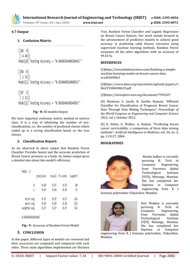 IRJET - Breast Cancer Prediction using Supervised Machine Learning Algorithms – Part II | PDF