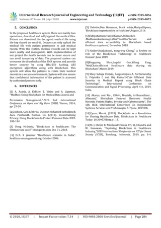 IRJET- MedBlock System for Securing Medical Records | PDF | Operating Systems | Computer ...