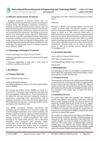 IRJET- Study of Bioreactors for Biological Treatment of Wastewater | PDF