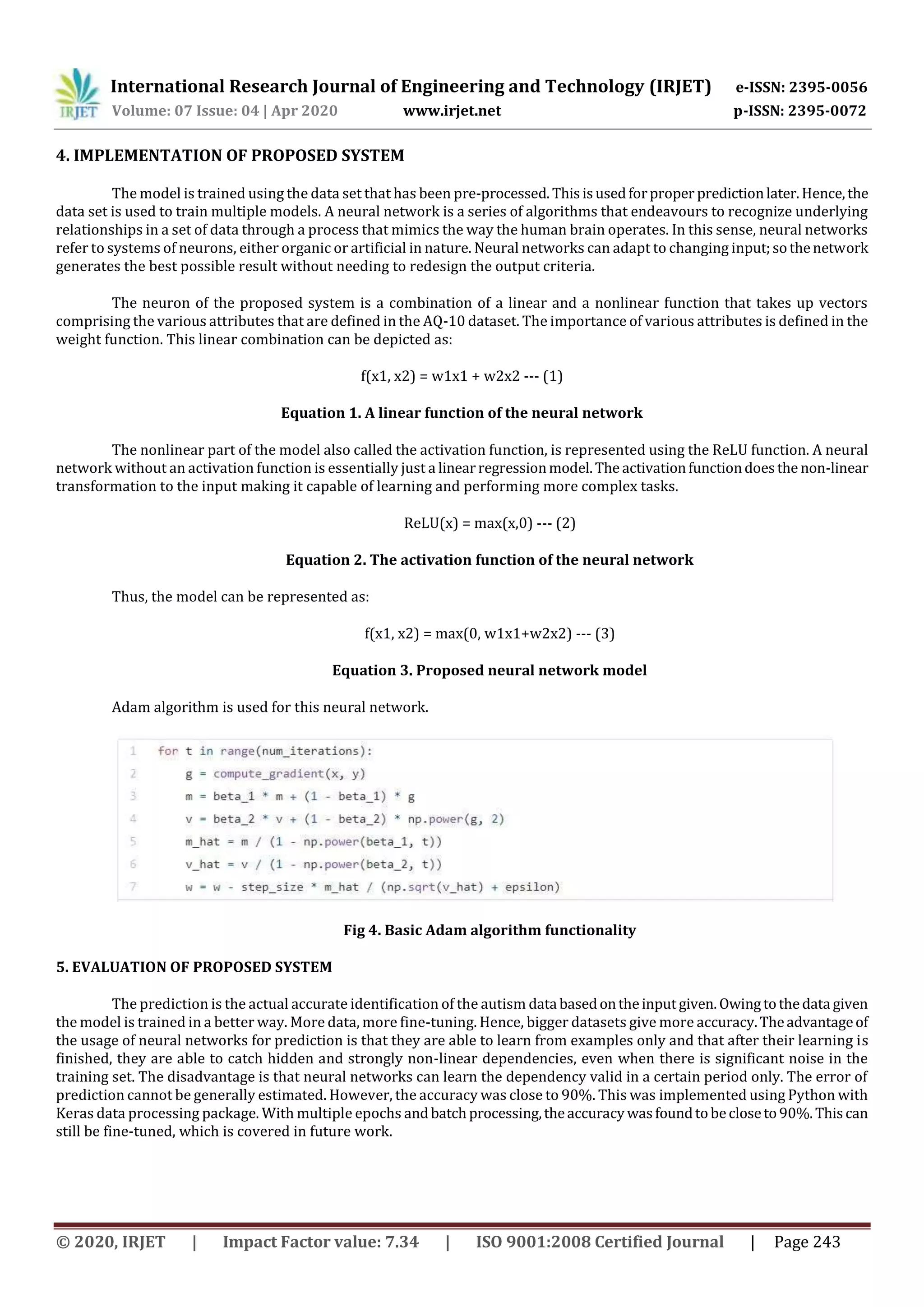 IRJET - Prediction of Autistic Spectrum Disorder based on Behavioural ...