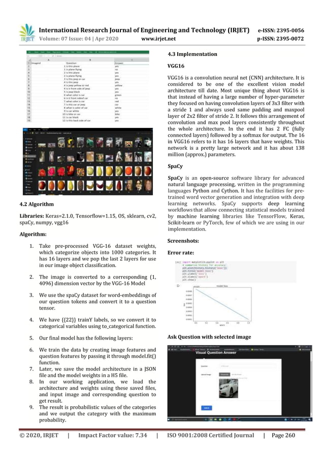 IRJET - Visual Question Answering – Implementation using Keras | PDF