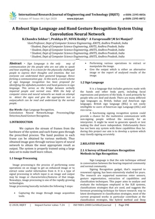 IRJET - A Robust Sign Language and Hand Gesture Recognition System using Convolution Neural ...