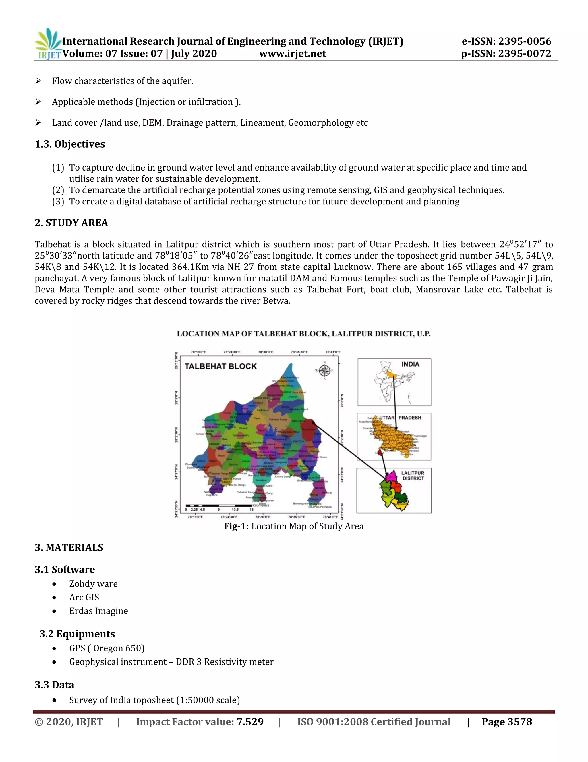 IRJET - Remote Sensing, GIS and Geophysical Techniques to Find Suitable ...