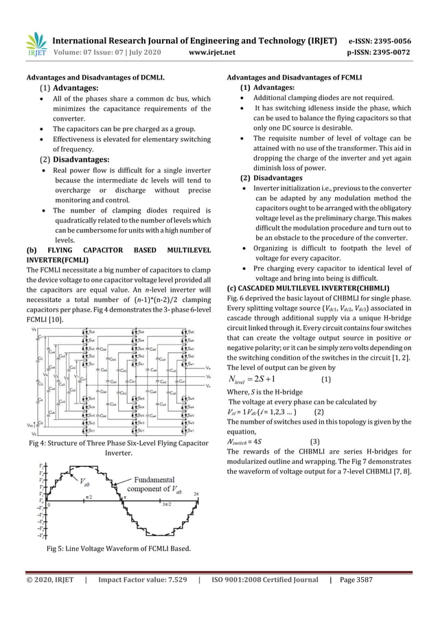 Irjet Comparative Investigation Of 7 Level Cascaded Multilevel Inverter Using Multicarrier 3363