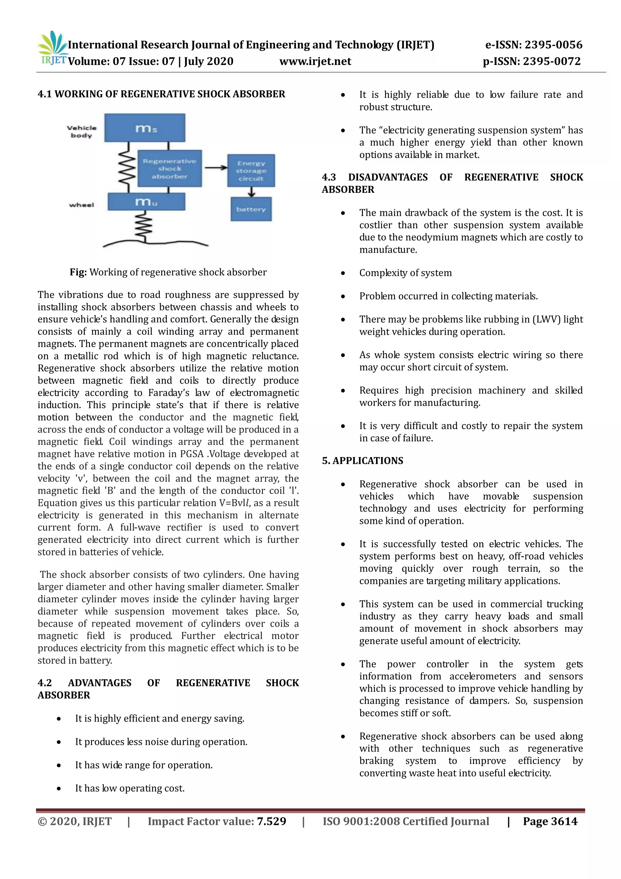 IRJET - Regenerative Shock Absorber | PDF