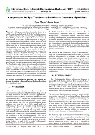 IRJET - Comparative Study of Cardiovascular Disease Detection Algorithms | PDF