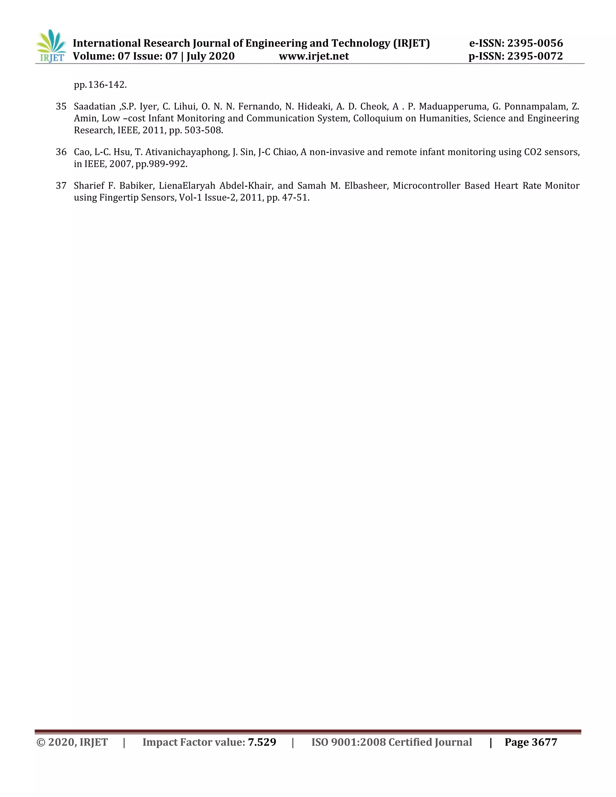 IRJET - Doting: Smart Infantary Bassinet using Real Time System | PDF