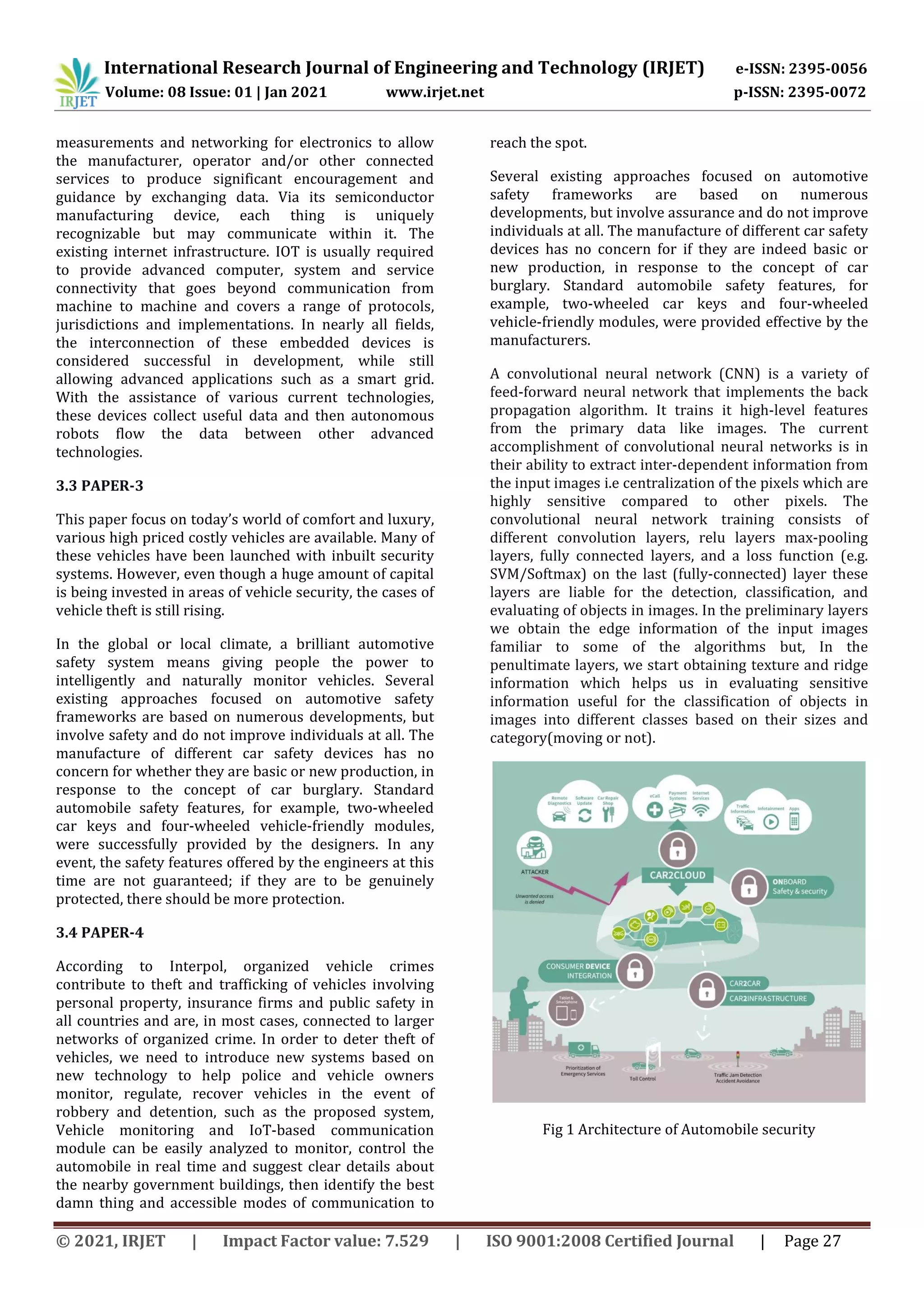 IRJET - Automobile Enhanced Security System using LabVIEW based on IoT | PDF