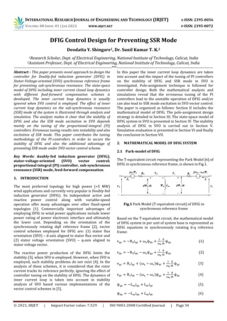 IRJET - DFIG Control Design for Preventing SSR Mode | PDF | Physics | Science