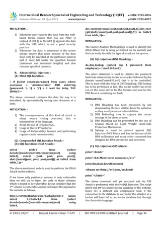 IRJET - SQL Injection: Attack & Mitigation | PDF