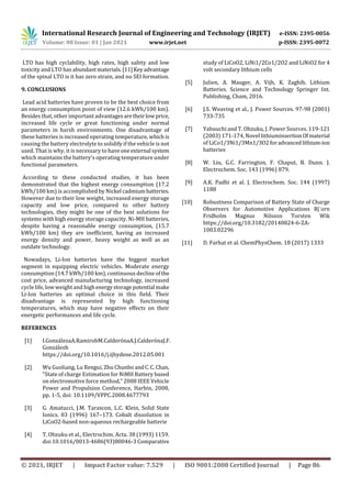 IRJET - Review of Types of Batteries in Electric Vehicles | PDF
