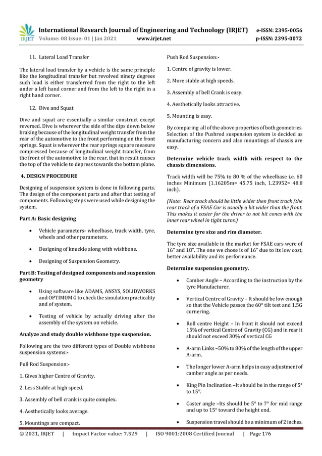 IRJET - Design and Analysis of Double Wishbone Suspension for Formula ...