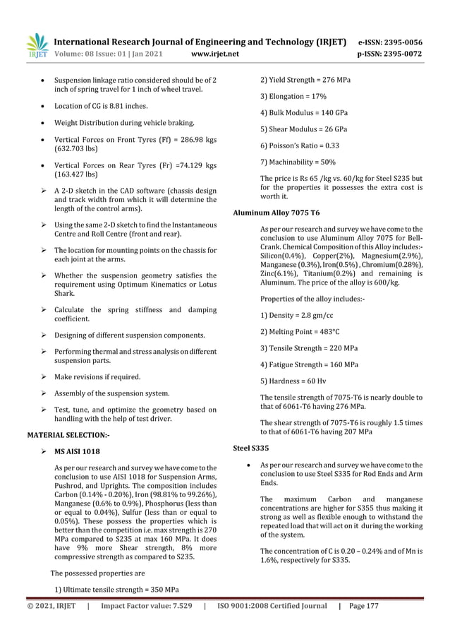 IRJET - Design and Analysis of Double Wishbone Suspension for Formula ...