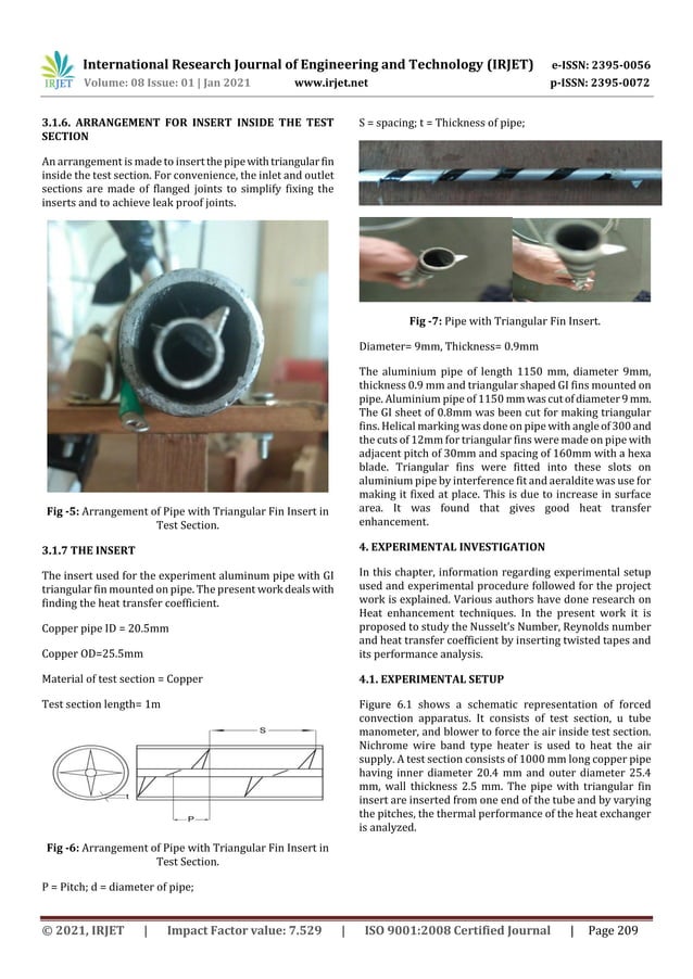 IRJET - Analysis of Forced Convection Heat Transfer to Improve the ...