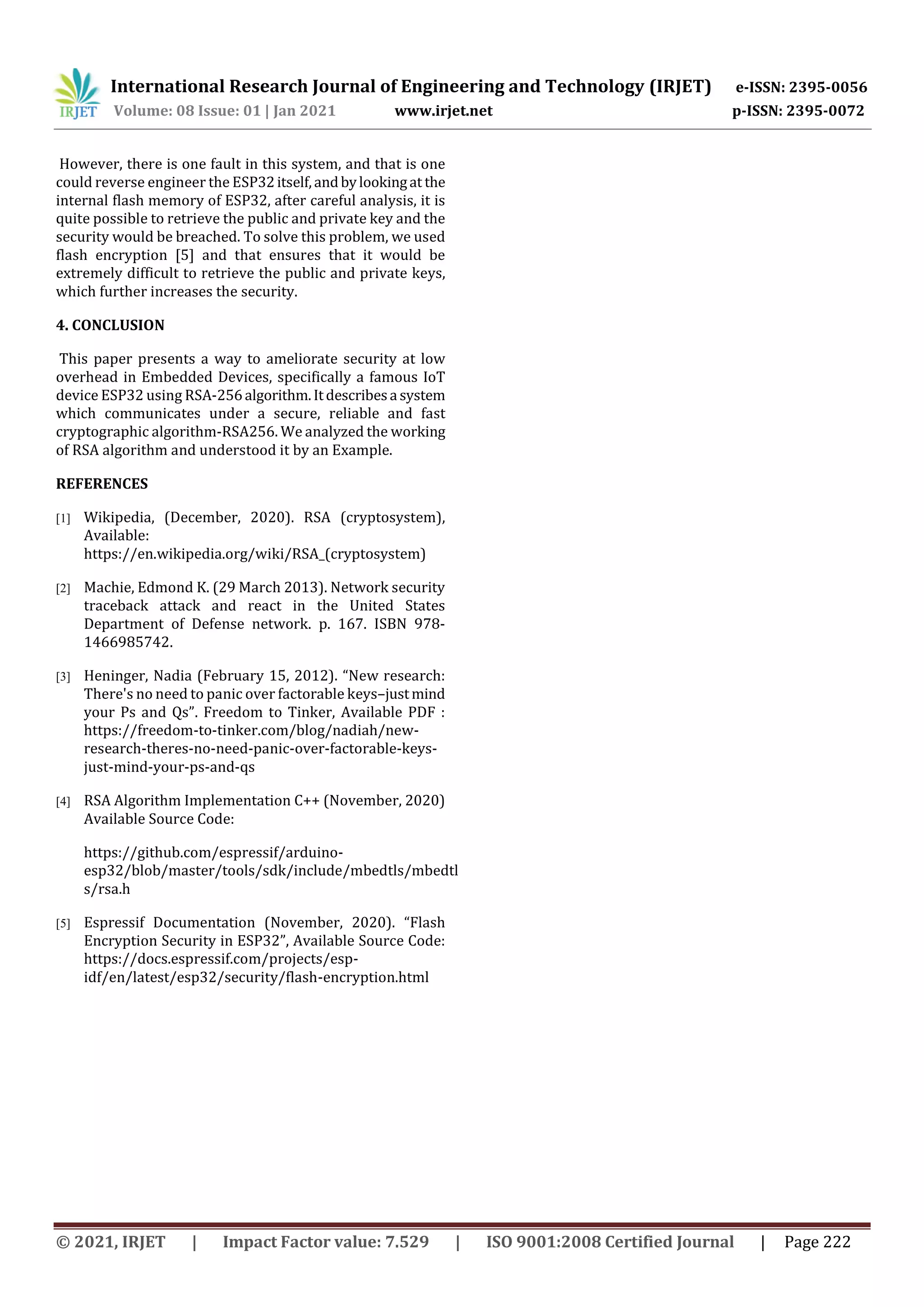 IRJET - Cryptographic Communication between Two ESP32 Devices | PDF IRJET - Cryptographic Communication between Two ESP32 Devices | PDF