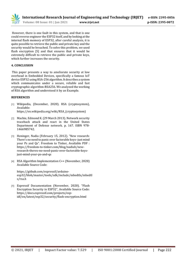 IRJET - Cryptographic Communication between Two ESP32 Devices | PDF IRJET - Cryptographic Communication between Two ESP32 Devices | PDF