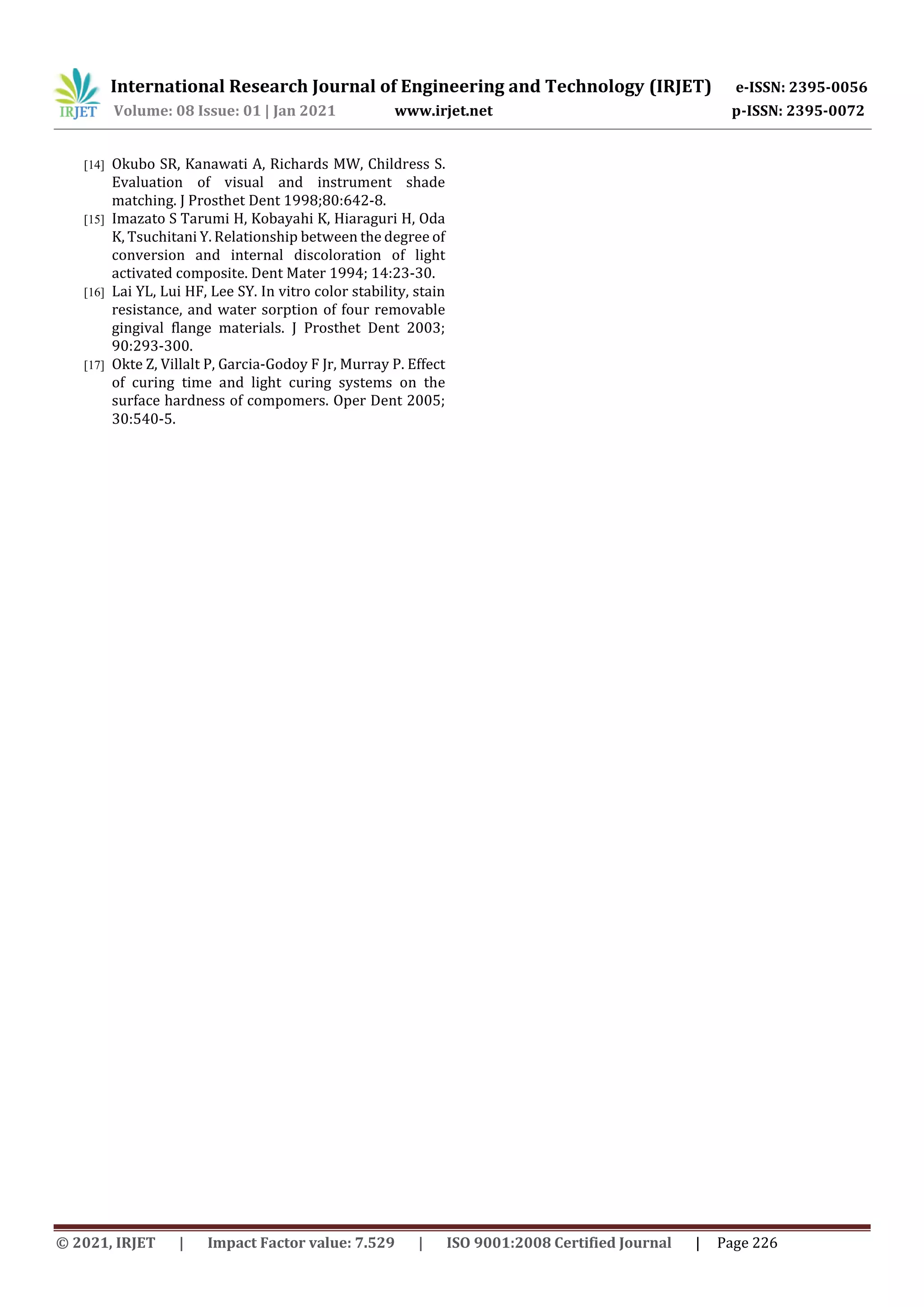 IRJET - Different Curing Modes and its Effect on Colour Stability of ...