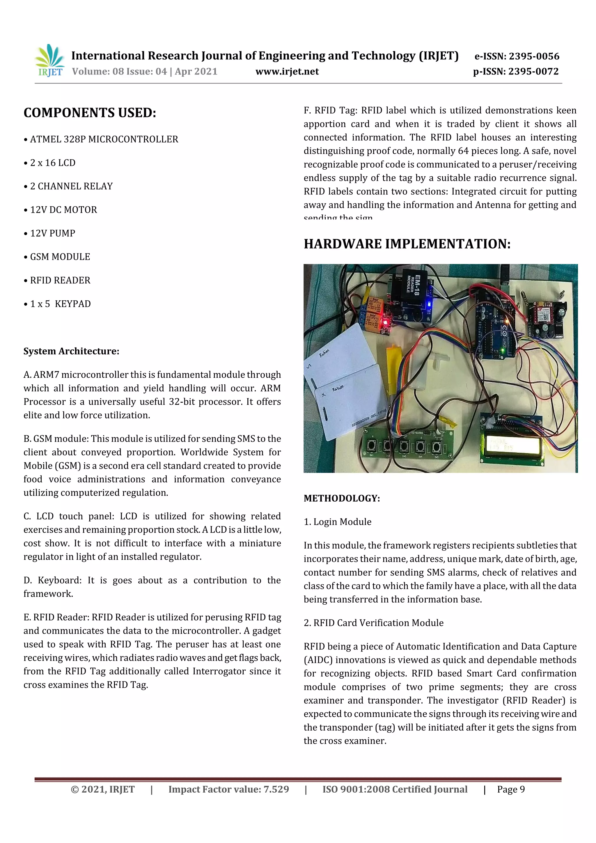 IRJET- Smart Ration System using RFID | PDF | Business | Business and Finance