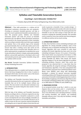 IRJET- Syllabus and Timetable Generation System | PDF