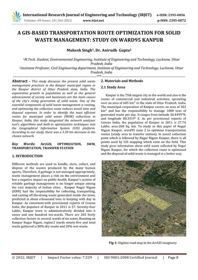 A GIS-BASED TRANSPORTATION ROUTE OPTIMIZATION FOR SOLID WASTE ...