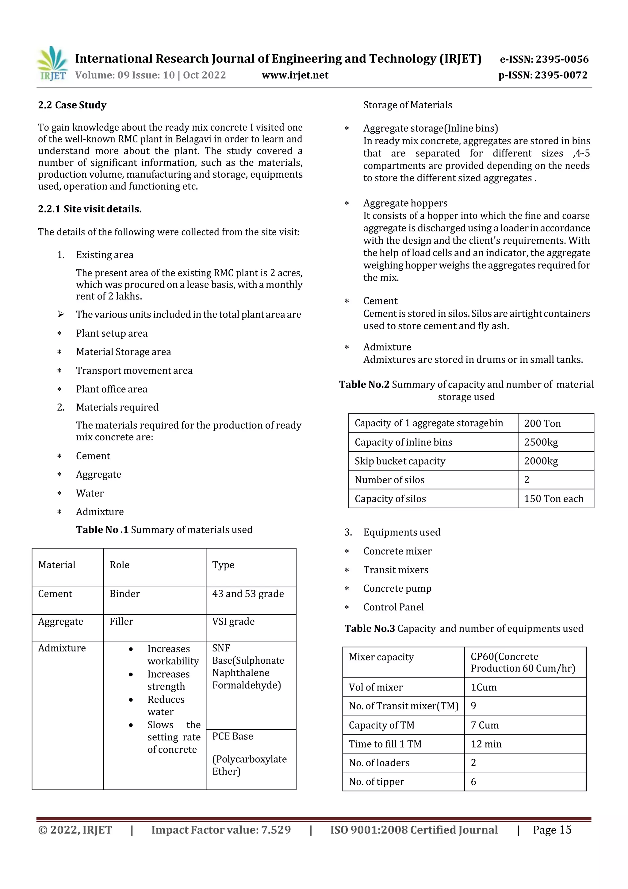 PLANNING AND COST ANALYSIS FOR SETTING UP OF A NEW RMCPLANT NEAR BELAGAVI | PDF
