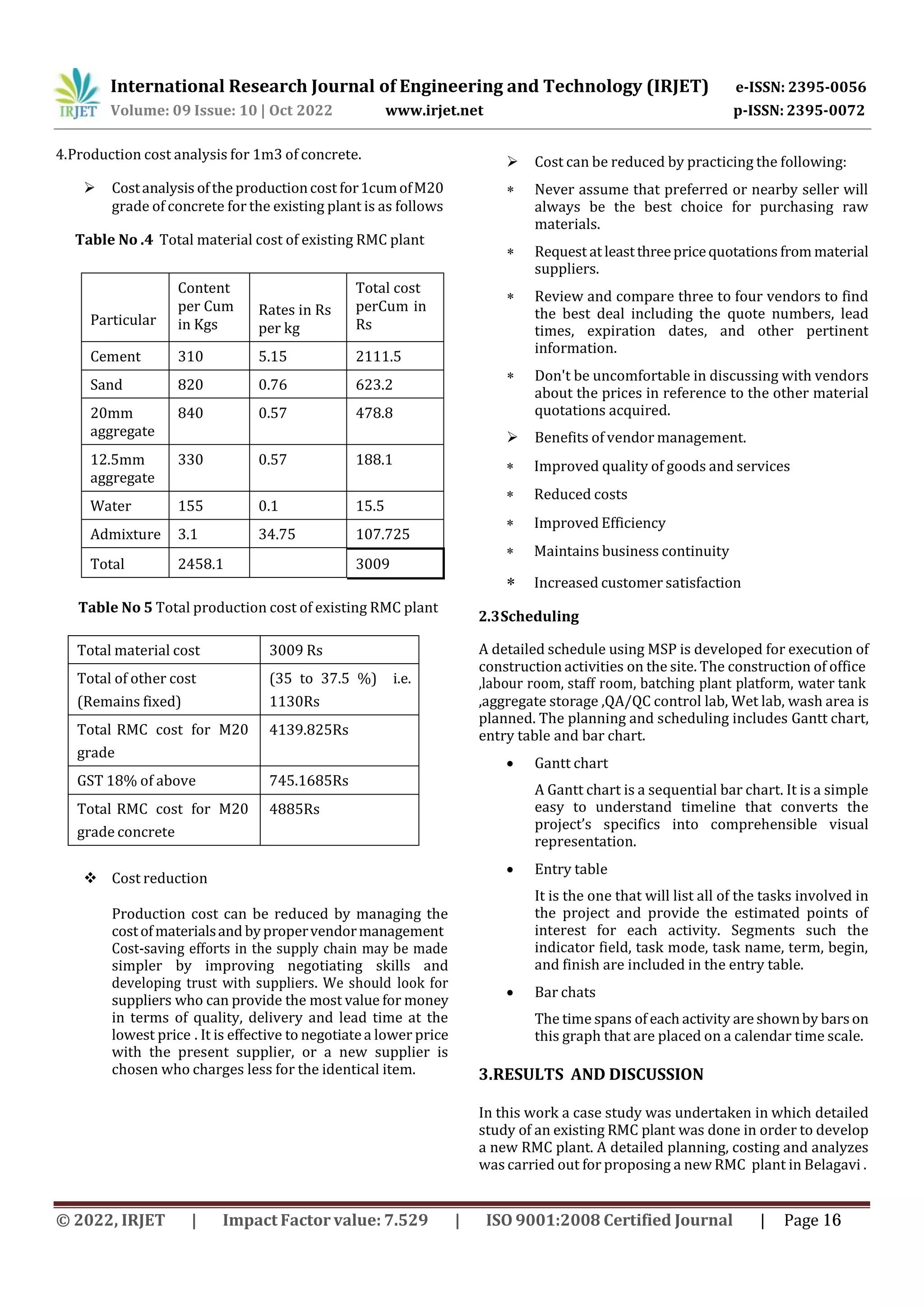 PLANNING AND COST ANALYSIS FOR SETTING UP OF A NEW RMCPLANT NEAR ...